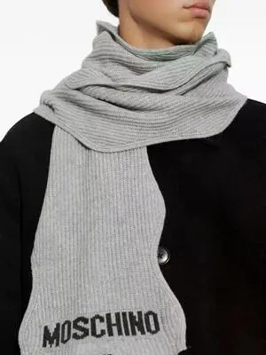 Moschino Logo-intarsia Ribbed Scarf
