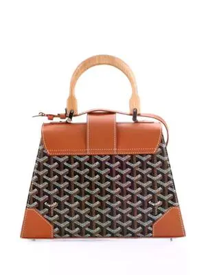 Goyard Saigon Top Handle Bag Coated Canvas With Leather Pm Satchel - Brown