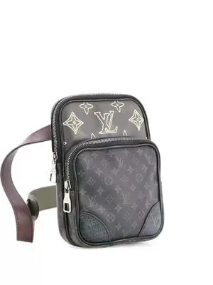 LOUIS VUITTON Amazone Sling Bag Patchwork Monogram Eclipse Canvas And Printed Leather Backpack - Black