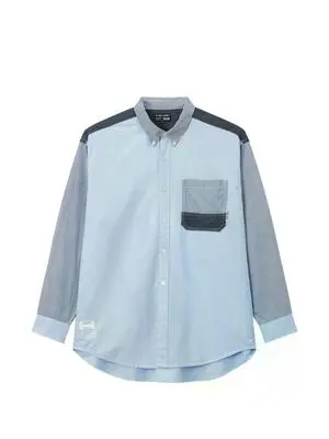 Izzue Patchwork Striped Shirt - Blue