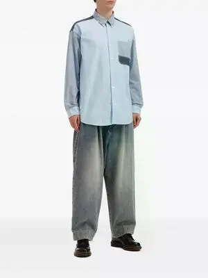 Izzue Patchwork Striped Shirt