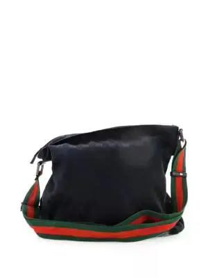 Gucci Front Pocket Web Messenger Gg Canvas Medium Crossbody Bag