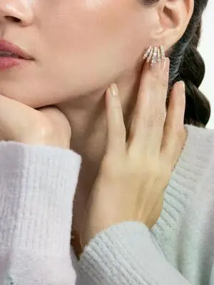 Kwiat Diamond Five-row Cuff Earrings