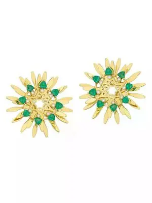 CAROL KAUFFMANN Mandala Emerald And Diamond Earrings