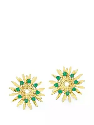 CAROL KAUFFMANN Emerald And Diamond Earrings - Gold