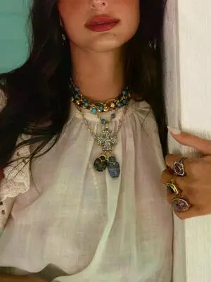 SYLVA & CIE Pink Sapphire Bullet Chain Necklace