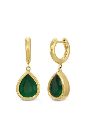 OCTAVIA ELIZABETH Hidden Gem Emerald Earrings - Gold