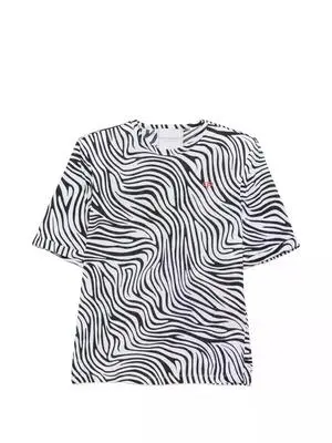 Philosophy Di Lorenzo Serafini Zebra Print Embroidered Logo T-shirt - White