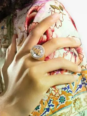 Jacquie Aiche Mother Of Pearl And Diamond Leopard Ring