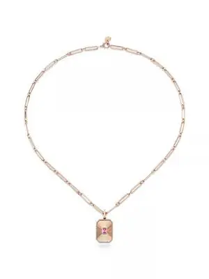 Shay Pink Sapphire And Diamond Necklace - Gold