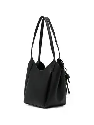 Guess Melody Logo-plaque Pebbled-leather Shoulder Bag - Black