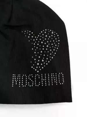 Moschino Crystal-embellished Heart Beanie Hat