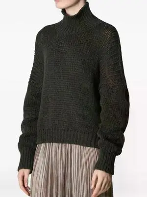 ROBERTO COLLINA Turtleneck Chunky-knit Sweater - Green