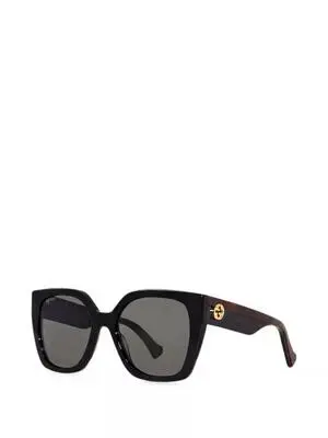 Gucci Interlocking G Square-frame Sunglasses - Black