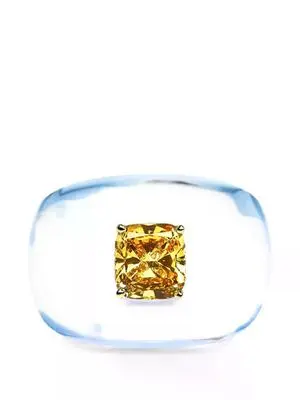 SOLO FOR DIAMONDS Lab-grown Diamond Cushion-cut Ring In 14k Gold - Blue