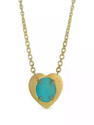 Irene Neuwirth Turquoise And Diamond Heart Pendant Necklace