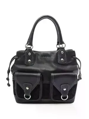 Loewe 2015-2020 Calfskin And Suede Anagram Pocket Tote Bag - Black
