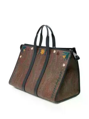 Etro Paisley Embroidered Tote Bag