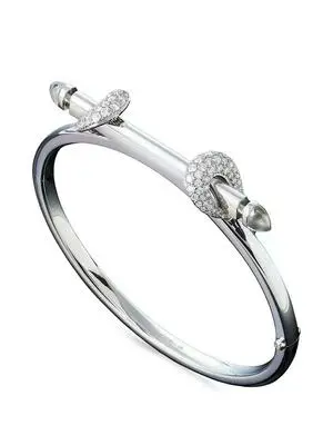 ANANYA 18k White Gold Chakra Icon Crystal Quartz And Diamond Bracelet - Silver