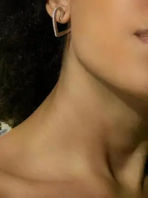 CADAR Endless Heart Diamond Hoop Earrings