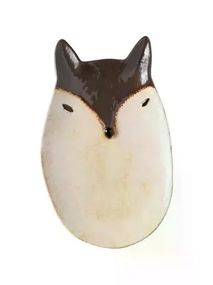 CU I SEEYOU Fox-motif Ceramic Plate Neutrals