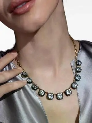 Fred Leighton White Topaz Collet Semi-riviere Necklace