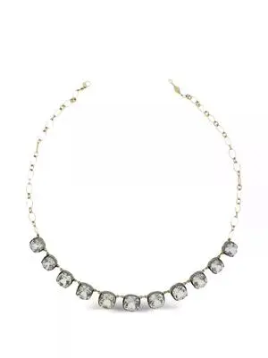 Fred Leighton White Topaz Collet Semi-riviere Necklace - Gold