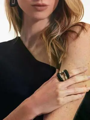 ANDREOLI 18k Diamond And Onyx Ring