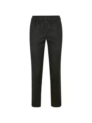 ENES Elasticated-waist Leather Trousers - Black