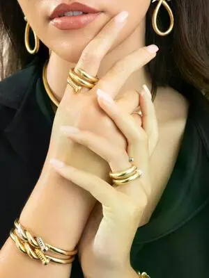 David Webb Twisted Nail Two-tone Cuff Bracelet