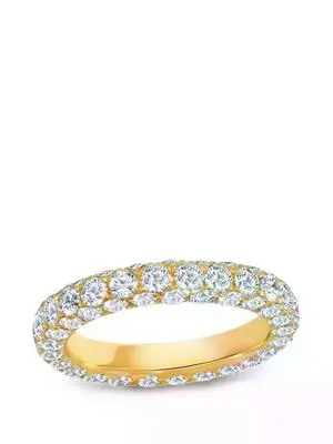GRAZIELA Diamond Three-sided Band Ring - Gold
