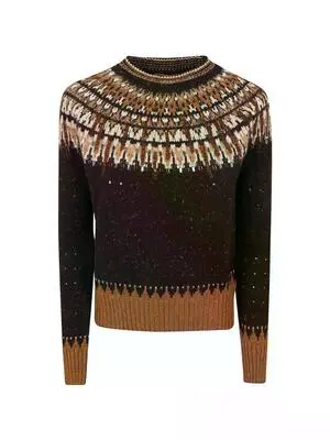 Ermanno Scervino Embellished Wool Sweater - Brown
