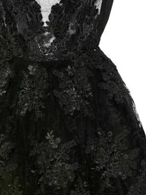 Alchemy Fashions Lia Beaded Lace-overlay Mini Dress