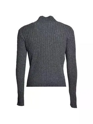 JIL SANDER Ribbed-knit Zip-up Sweater - Grey