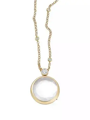 Loquet Sapphire And Diamond Locket Necklace In 18k Yellow - Gold