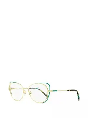 Emilio Pucci Floating-rim Oval-frame Glasses - Gold
