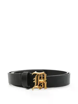 R13 Logo-buckle Leather Belt - Black