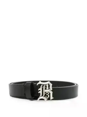 R13 Logo-plaque Leather Belt - Black