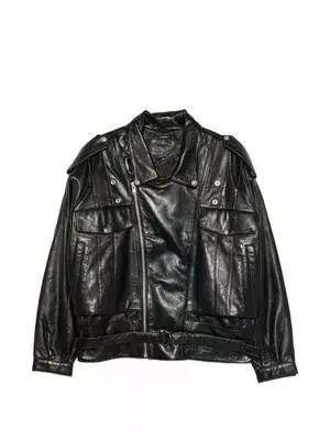 R13 Boyfriend Leather Moto Jacket - Black