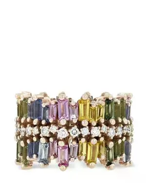SUZANNE KALAN Multi-stone Sapphire Eternity Ring In 18k Rose Gold - Pink