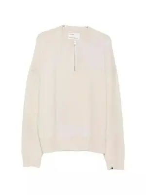 Extreme Cashmere Like Half-zip Drop-shoulder Sweater - Neutrals