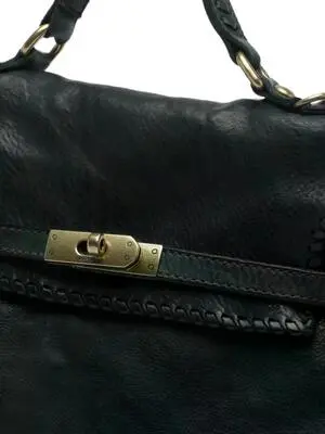 CAMPOMAGGI Ginevra Large Turn-lock Calf Leather Shoulder Bag