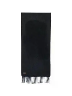 Canali Logo-patch Fringed Scarf - Blue