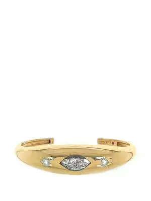 WITH LOVE 18k Yellow Sapphire And Diamond Open Cuff Bracelet - Gold