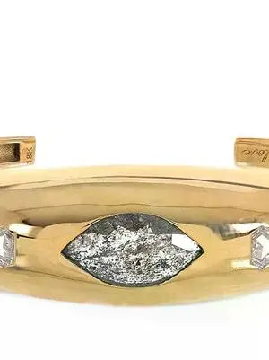 WITH LOVE 18k Yellow Sapphire And Diamond Open Cuff Bracelet