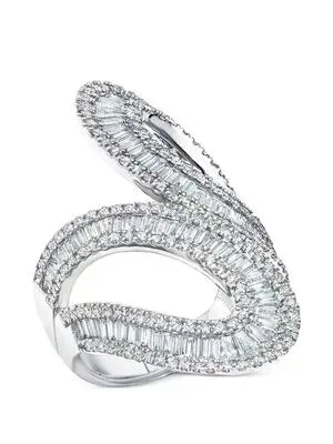 GRAZIELA Diamond Bypass Ring - Silver