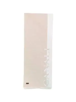 Canali Logo-print Fringed-edge Scarf - Neutrals