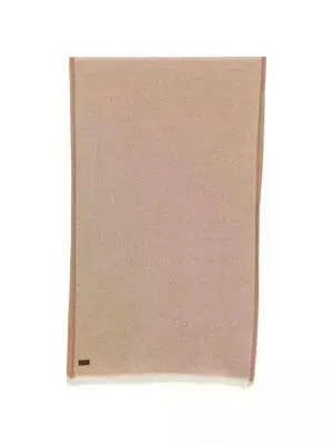 Canali Herringbone Frayed-edge Scarf - Neutrals
