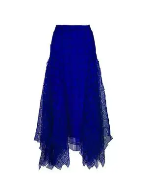 Akris Geometric-pattern Asymmetric Maxi Skirt - Blue