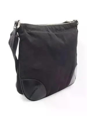 Prada 2013-2026 Vitello Trimmed Tessuto Zip Top Crossbody Bag
